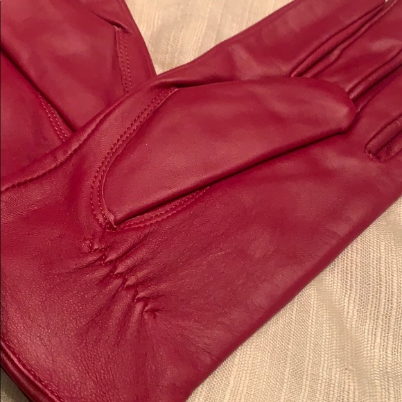Accessories | Magenta Leather Gloves | Poshmark